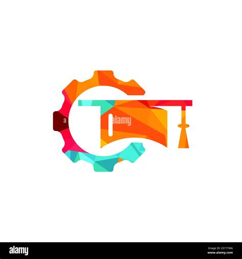 Industrial Engineering Education Vector Logo Design Student Gear