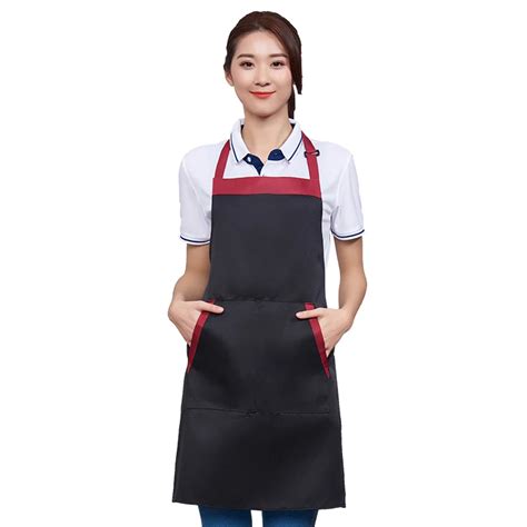 사용자 정의 로고 앞치마 주방 앞치마 여성 레스토랑 바 카페 남성 요리사 옷 앞치마 웨이터 작업 앞치마 Aliexpress