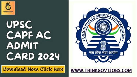Upsc Capf Assistant Commandant Admit Card 2024