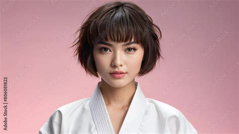 Pixie Cut Beauty Asian Judo Athlete Elegant Pixie Hairstyle On Asian