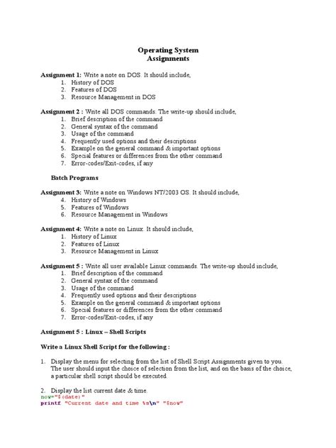 Os Assignment Pdf Filename Shell Computing