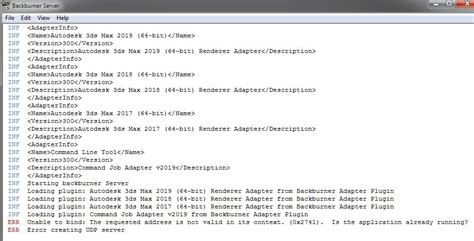 Network Job Assignmentbackburner Issue 2019 Autodesk Community
