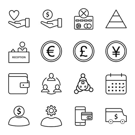 은행 아이콘 세트 프리미엄 벡터