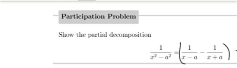 Solved Participation Problem Show The Partial Decomposition