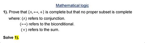 Solved Mathematical Logic 1