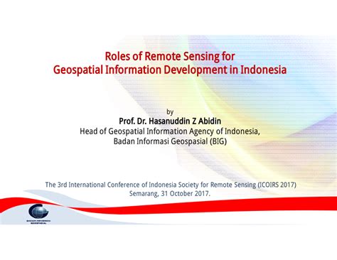 Pdf Roles Of Remote Sensing For Geospatial Information Development In Indonesia