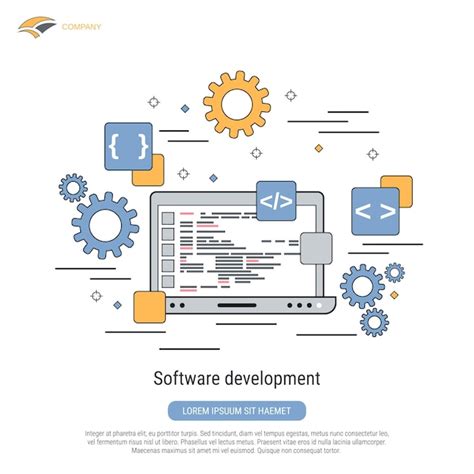 Premium Vector Software Development Flat Contour Style Vector Concept