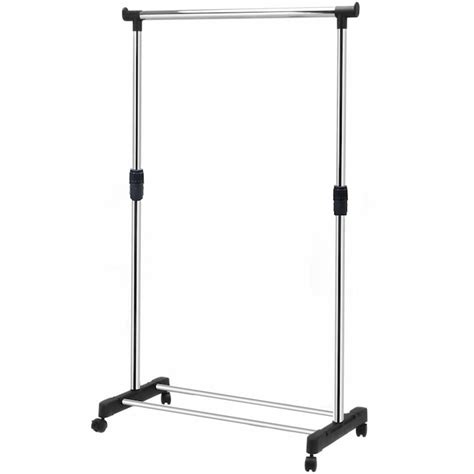 Мобилна опора за дрехи закачалки и обувки самостоятелна изработена от метал и пластмаса