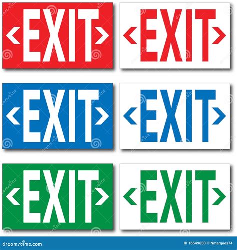 Exit Signs Stock Vector Illustration Of Sign Exit Direction 16549650