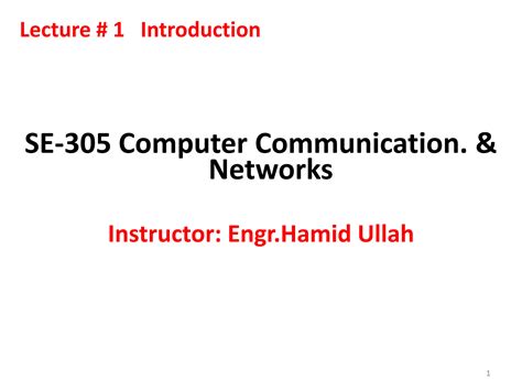 SOLUTION Introduction To Computer Communication And Network Lecture