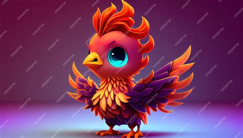 Premium Photo 3d Illustration Of Cute Phoenix