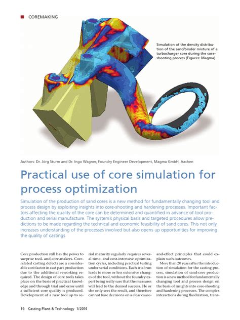 Practical Use Of Core Simulation For Process Optimization Coremaking