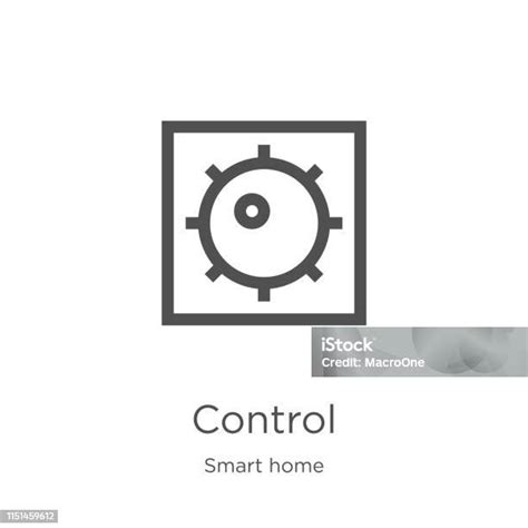 스마트 홈 컬렉션에서 제어 아이콘 벡터 얇은 라인 컨트롤 개요 아이콘 벡터 일러스트 레이 션입니다 웹 사이트 디자인 및 모바일