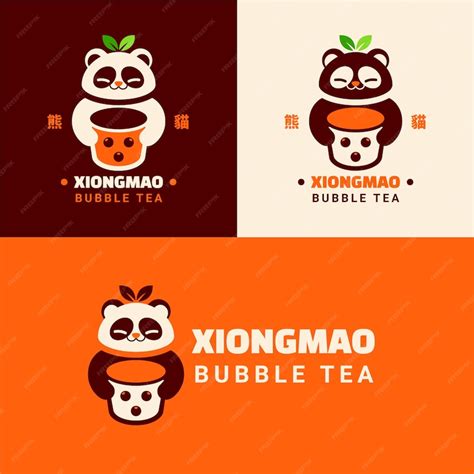 Premium Vector Hand Drawn Bubble Tea Logo Design