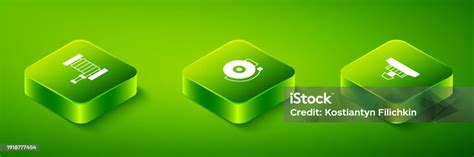 등각 투영 울리는 알람 벨 연기 시스템 및 소방 호스 릴 아이콘을 설정합니다 벡터 3차원 형태에 대한 스톡 벡터 아트 및 기타