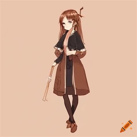 Detailed Anime Style Design Of A Human Girl Character Side View