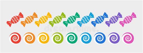 Colorful Candy Set Birthday Sweets Collection Of Candies In Rainbow