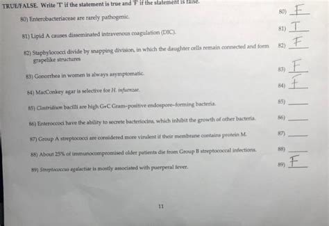 Solved Truefalse Write T If The Statement Is True And F If