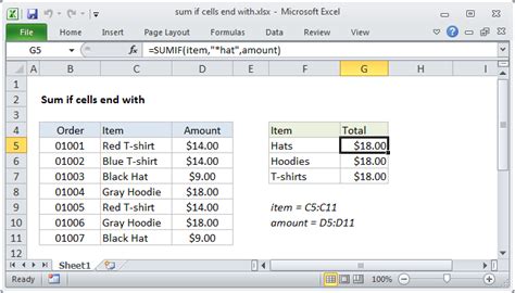 Excel Formula Sum If Ends With Exceljet