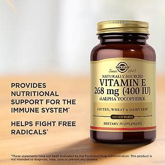 Solgar Vitamin E 268 Mg 400 Iu 100 Softgels Fruugo Uk