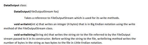 Solved Dataoutput Class Dataoutput Fileoutputstream Fos