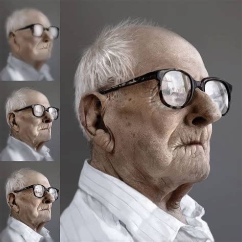 Old Man With Glasses Multiple Angles