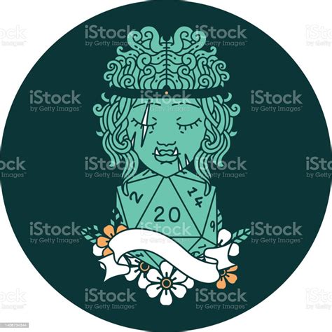 자연 스무 주사위 롤 아이콘이있는 반 오크 야만인 캐릭터 굴리기에 대한 스톡 벡터 아트 및 기타 이미지 굴리기 도깨비 명랑한 Istock