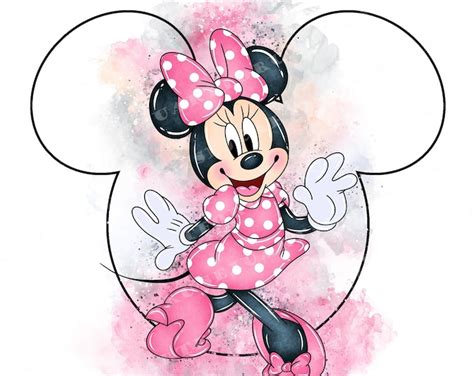 Minnie Watercolor Minnie Mouse Clipart Minnie Watercolor Clipart