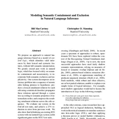 Modeling Semantic Containment And Exclusion In Natural Language Inference ACL Anthology