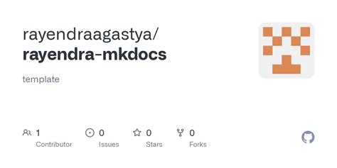 Github Rayendraagastyarayendra Mkdocs Template