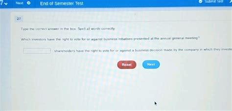 Next End Of Semester Test Submit Lest 27 Type StudyX