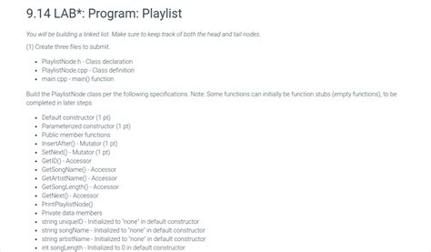 Solved 914 Lab Program Playlist You Will Be Building A