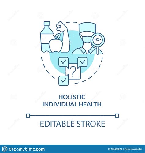 Holistic Individual Health Turquoise Concept Icon Stock Vector Illustration Of Vector Outline
