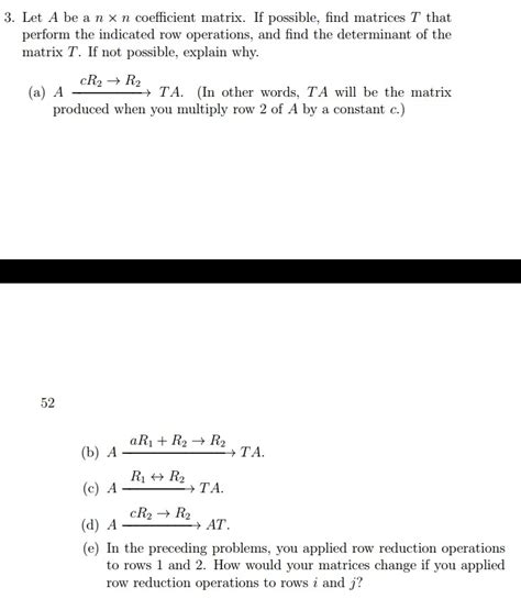 Solved Let A Be A N Times N Coefficient Matrix If Possible Chegg Com