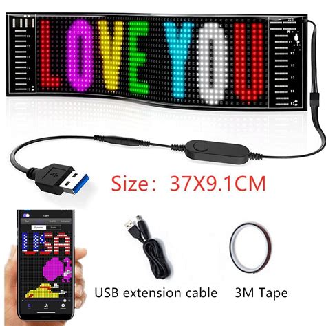 Diy Flexible 16 192 Pixels 1 Meter Bluetooth Rgb Programmable Scrolling Led Module Display