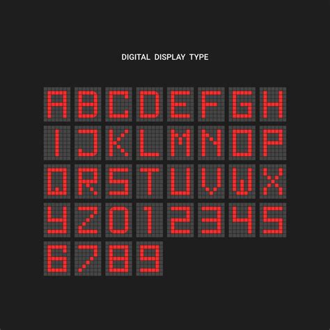 평면 디자인 디지털 디스플레이 글꼴 무료 벡터
