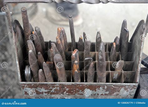 Blacksmith Tools Cold Chisels Set Stock Image Image Of Craft Industry 130826779
