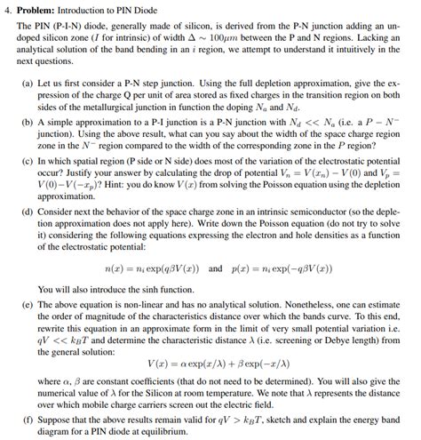 Problem Introduction To PIN Diode The PIN P I N Chegg Com