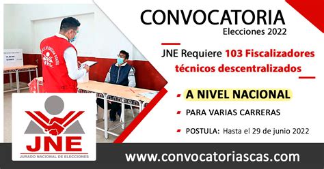 Jneelecciones 2022 103 Fiscalizadores Técnicos Descentralizados