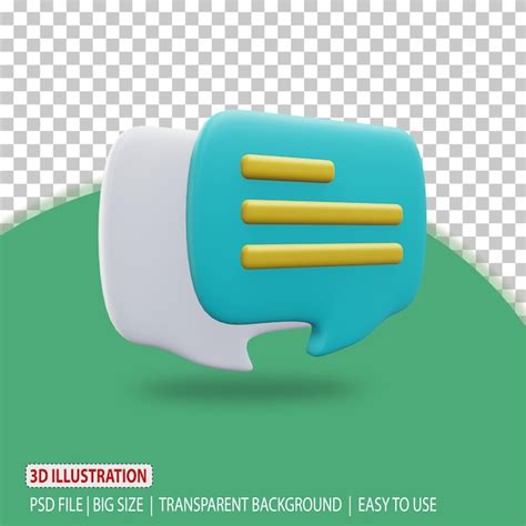Premium PSD D Chat Icon Online Shop Rendering With Transparent Background