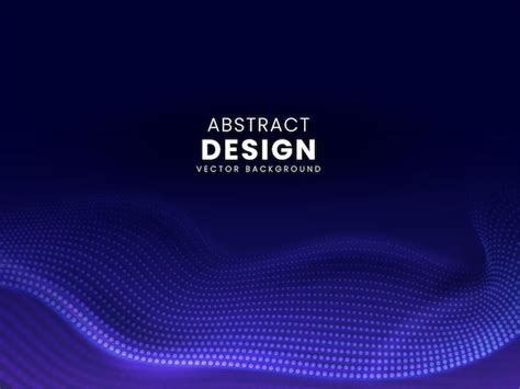 파란색에서 추상 점선 웨이브 모션 배경 프리미엄 벡터