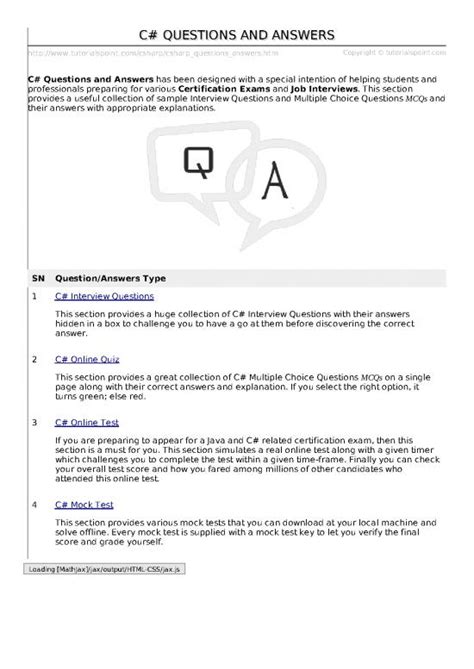 pdf job interview 198403 csharp questions answers