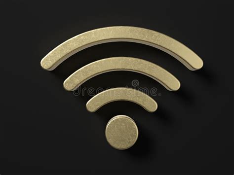 The Gold Wifi 7 For Technology Or Internet Concept 3d Rendering Stock