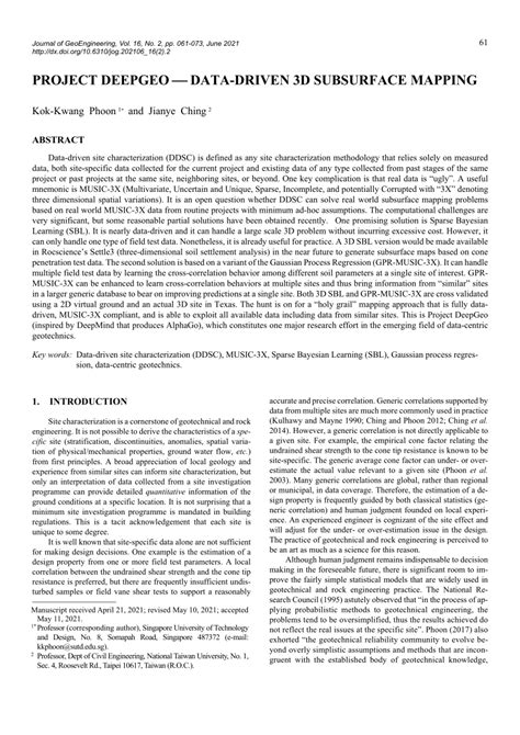 Pdf Project Deepgeo ⎯ Data Driven 3d Subsurface Mapping