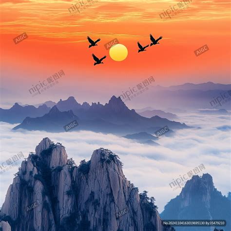 AI创作图高清旭日东升 旭日东升迎客松 山水旭日东升 旭日东升大图 仙鹤海浪旭日东升 旭日东升水墨山水 山水云海日出东方 山水飞鸟意境山水