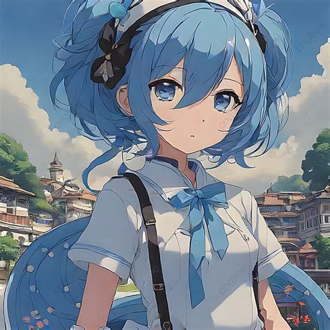 파란 만화 파란색 만화 사랑스러운 배경 일러스트 및 사진 무료 다운로드 Pngtree