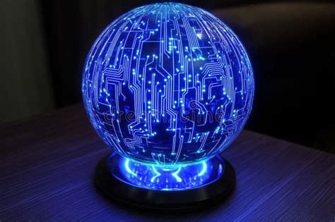 A Futuristic Illuminated Sphere Featuring Circuitry Patterns Representing Progress And