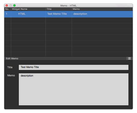 Memo Panel — Iueditor Manual 0 8 6 Documentation