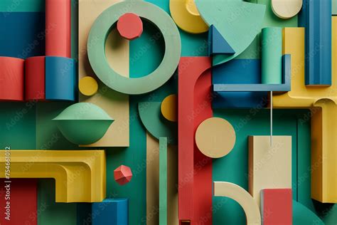 A 3d Model Of A Series Of Abstract Interlocking Shapes That Create A