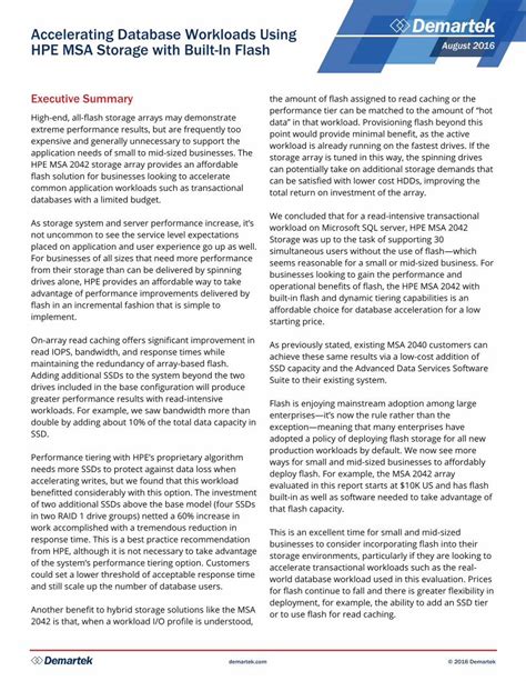Pdf Accelerating Database Workloads Using Hpe Msa · Pdf Fileaccelerating Database Workloads